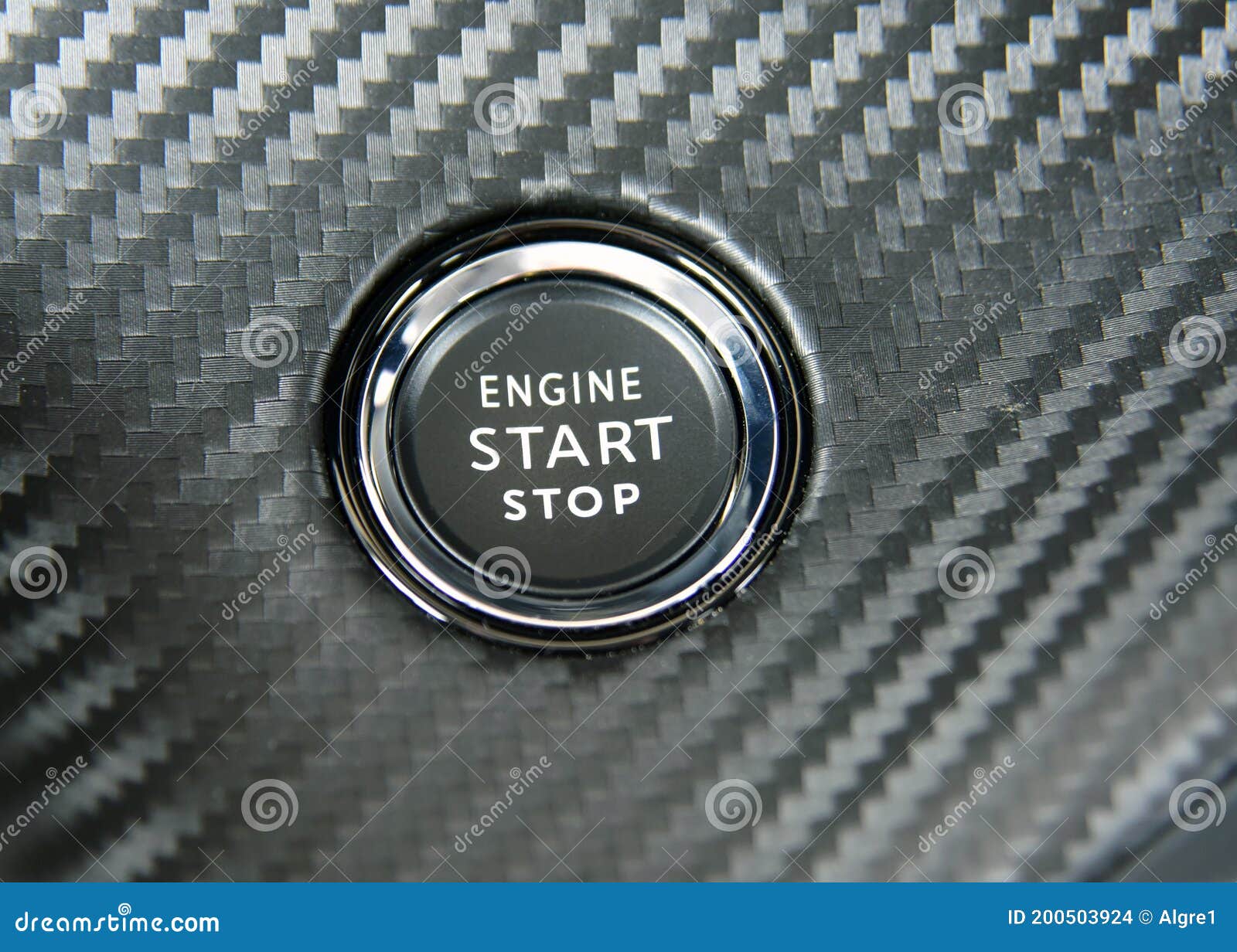 Car Engine Start and Stop Button Stock Photo - Image of black, plastic ...