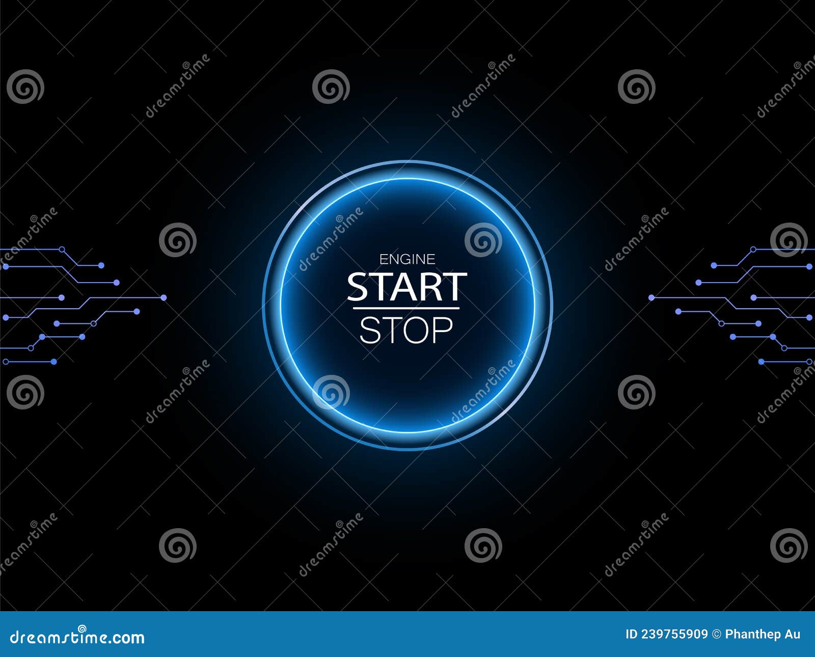 Air Fan Button On And Off. Car Dashboard Black Square Element Vector ...