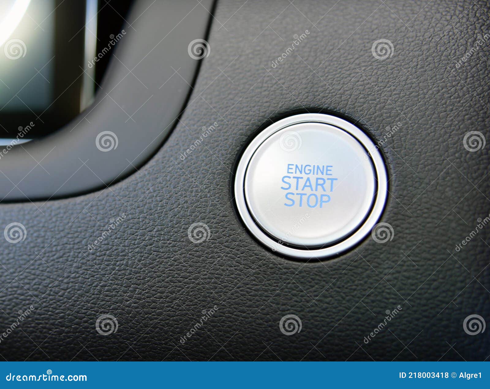 Start Stop Engine Button on a Modern Car Dashboard Stock Photo - Image ...