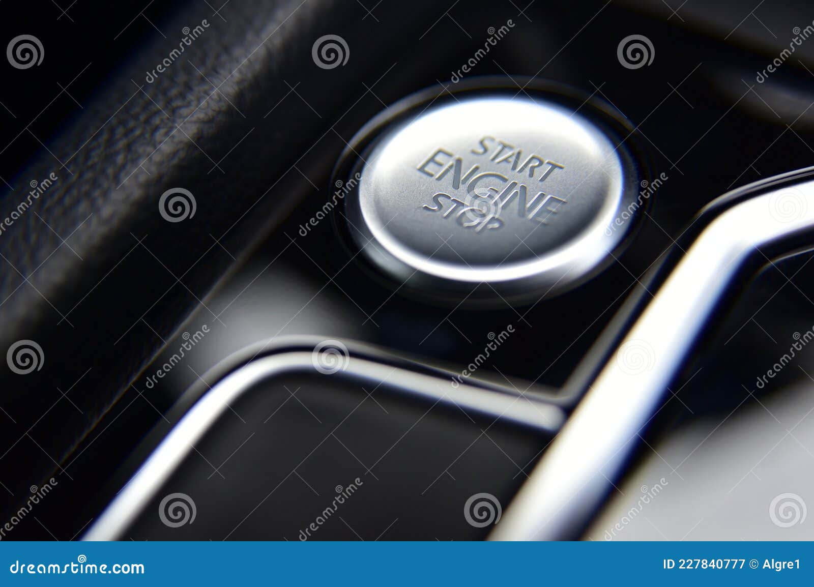 Start Stop Engine Button on a Modern Car Dashboard Stock Image - Image ...