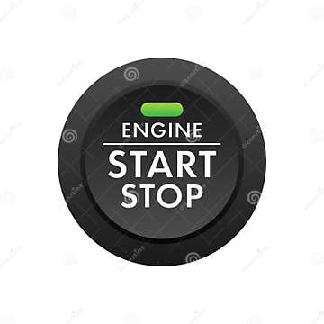 Car Engine Start Stop Button. Starting and Stopping Switch for Motor ...