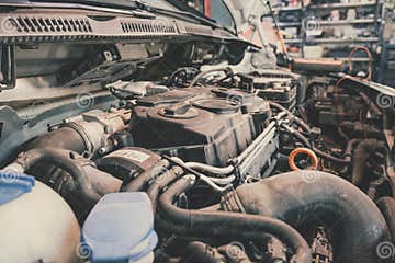 Car engine on the test stock image. Image of black, modern - 113560073