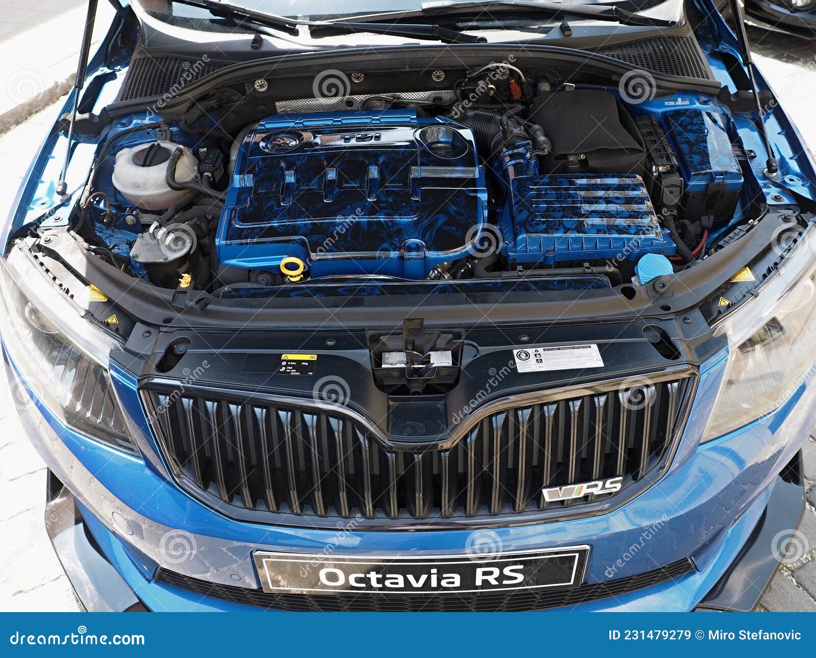 Skoda Octavia RS Close View of Engine Tuning Editorial Stock Image ...