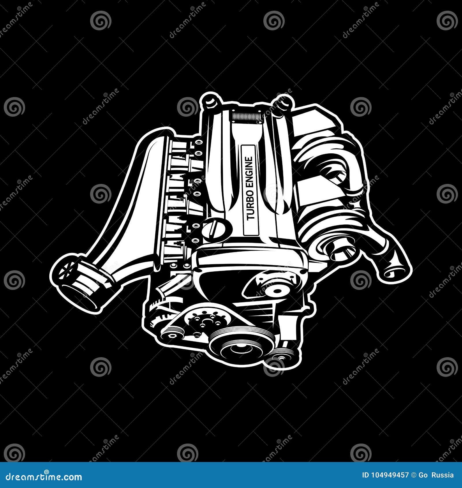 Engine Hot Rod Muscle Sport Car Speedster Icon Vector | CartoonDealer ...