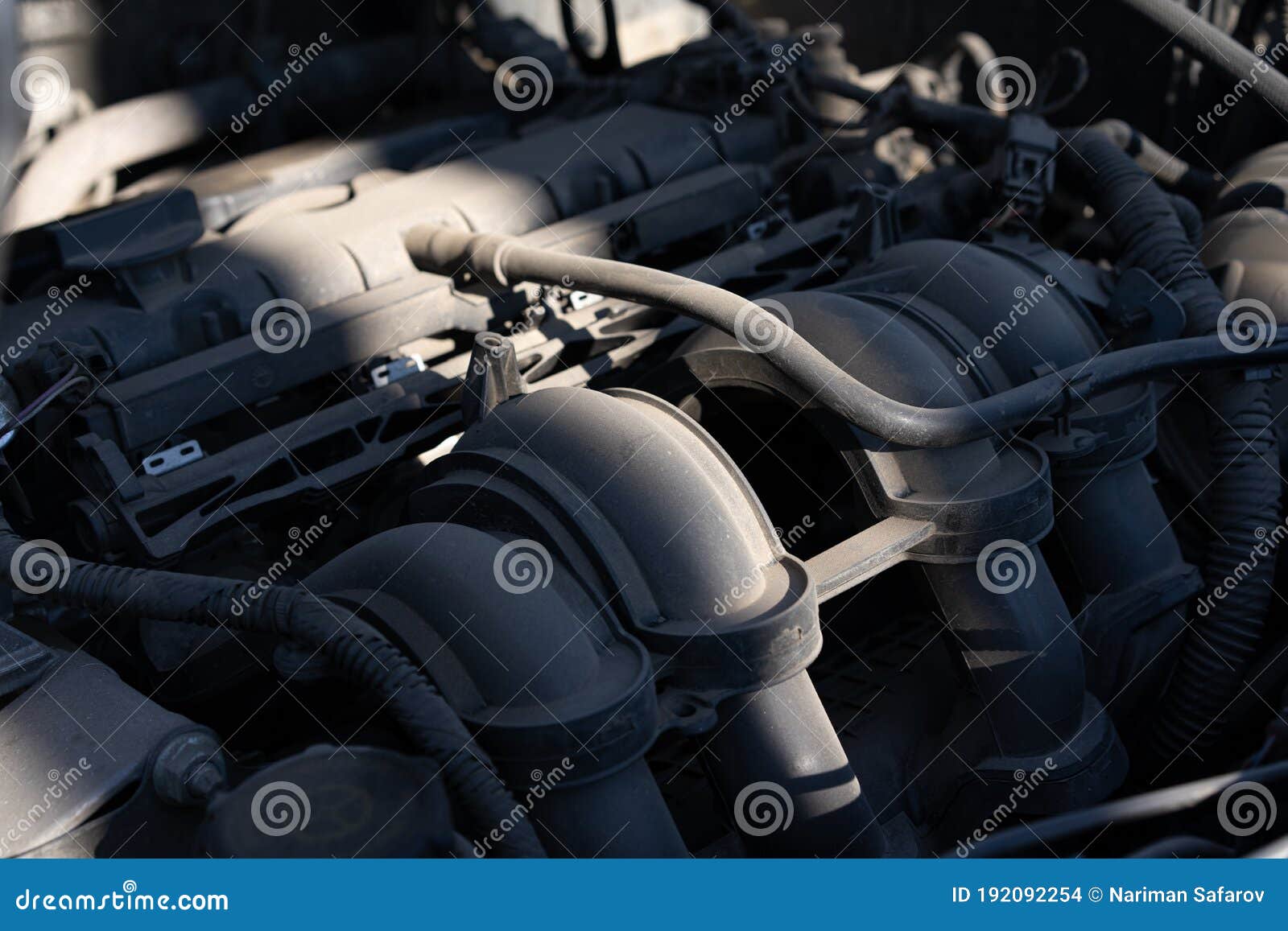 Car engine under the hood stock photo. Image of machine - 192092254