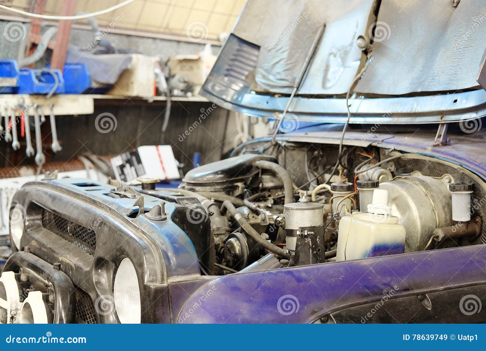 Car engine under a hood stock image. Image of repair - 78639749