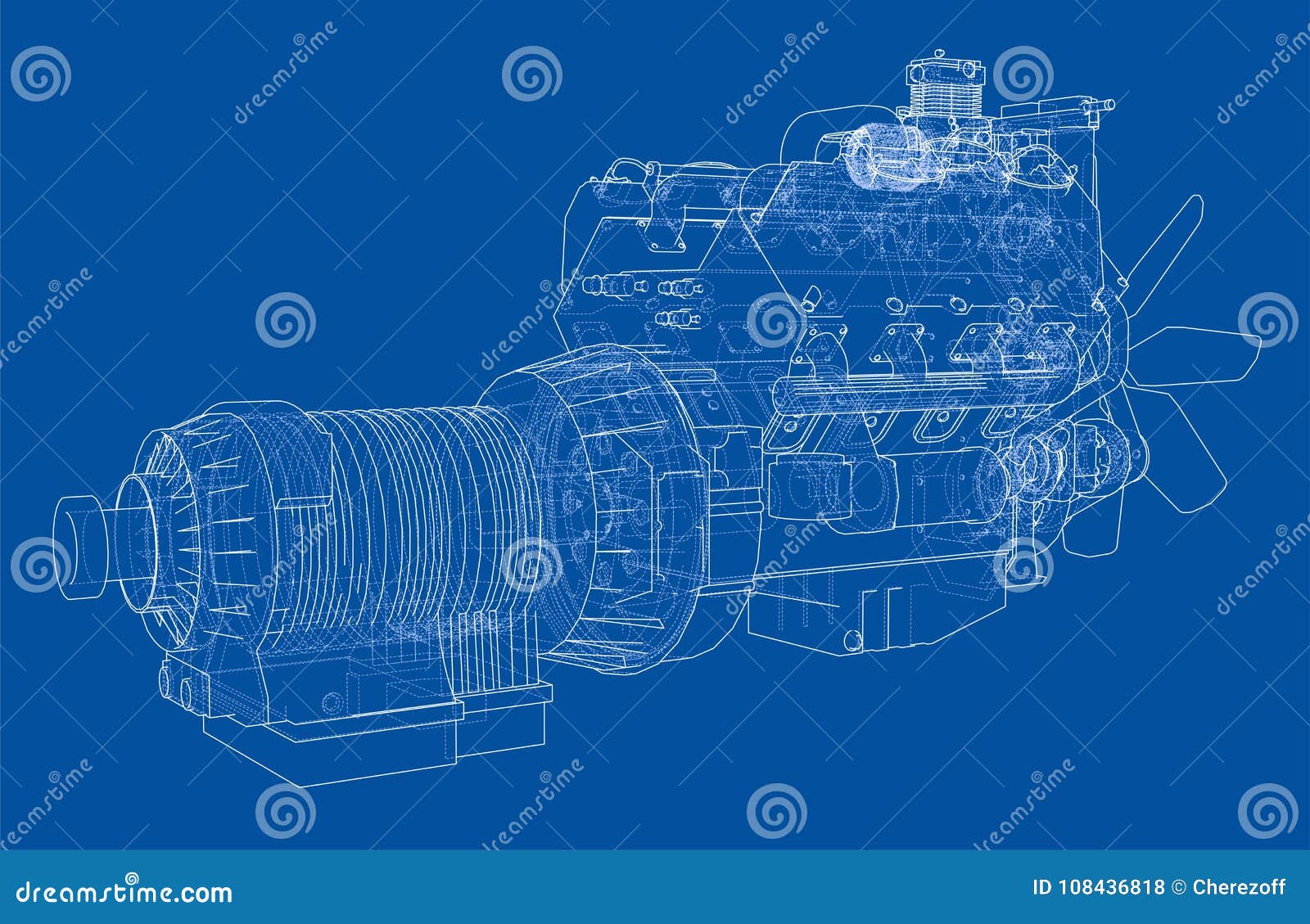 Car Engine. Vector Rendering of 3d Stock Vector - Illustration of auto ...