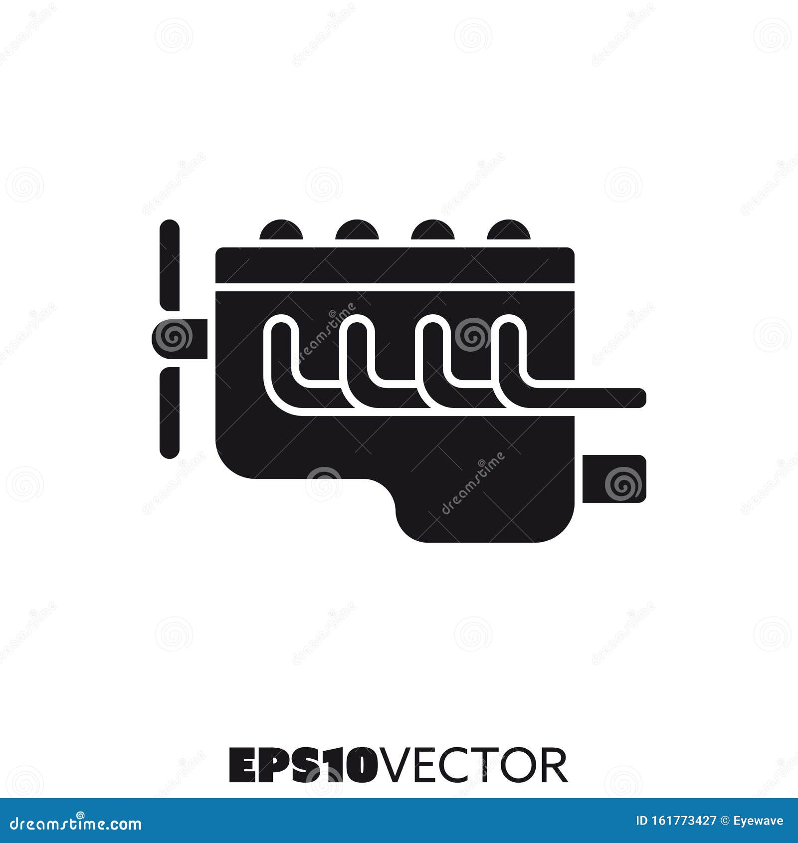 Car Engine Vector Glyph Icon Stock Vector - Illustration of black, flat ...