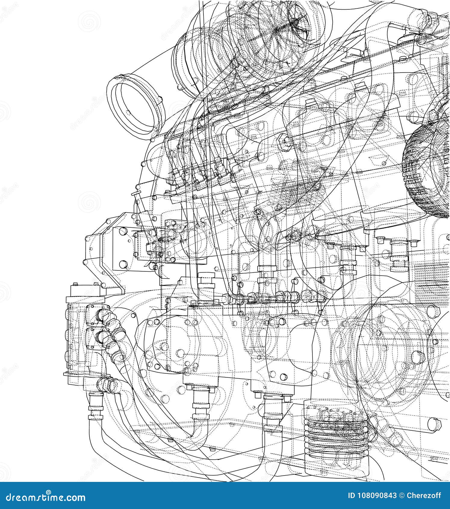 Car Engine. Vector Rendering of 3d Stock Vector - Illustration of ...