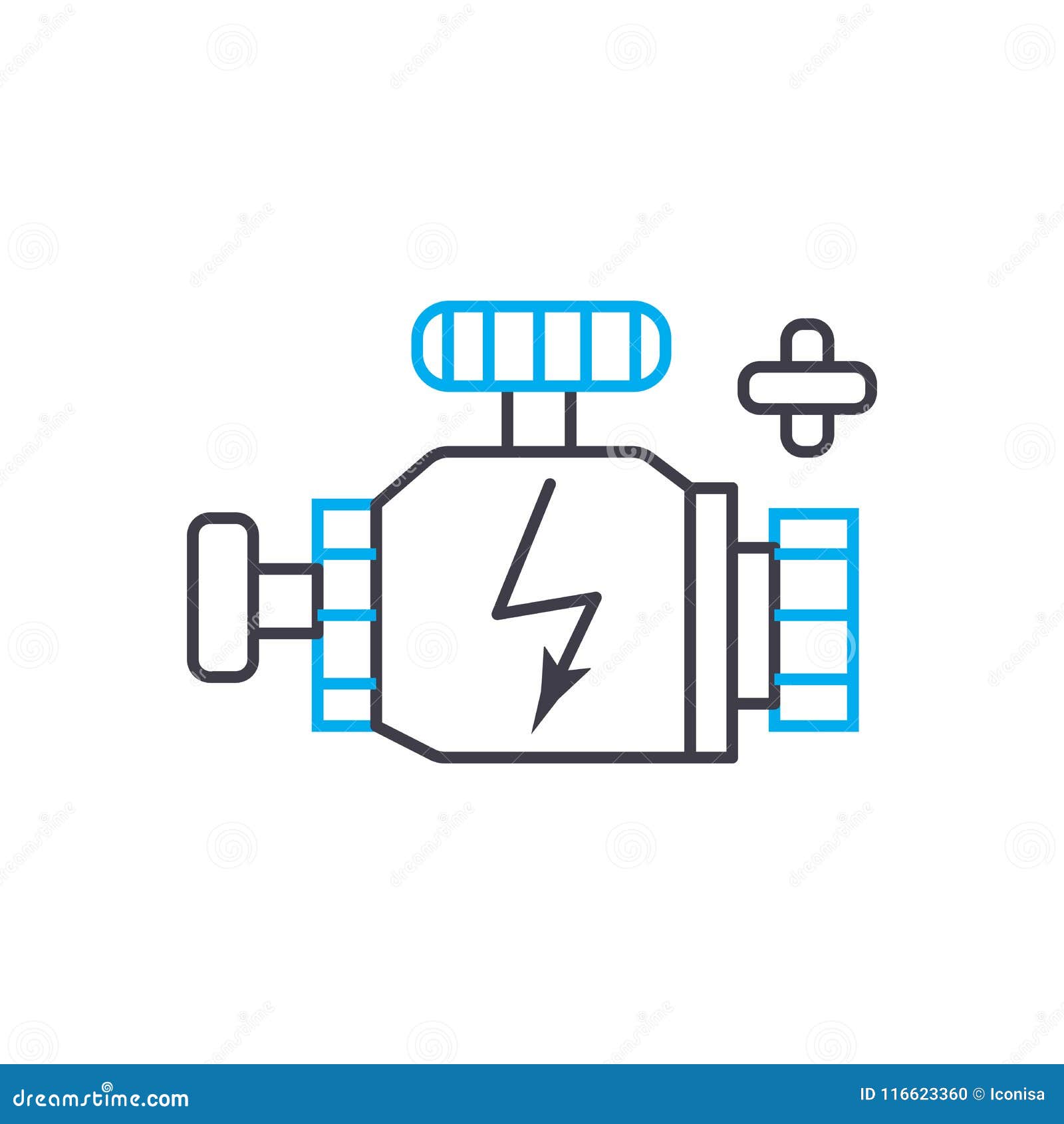 Car Engine Vector Thin Line Stroke Icon. Car Engine Outline ...