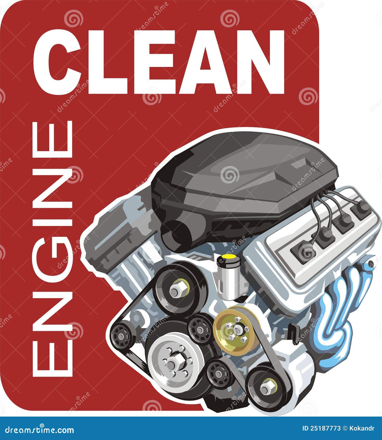 Car engine wash stock vector. Illustration of clear, engine - 25187773