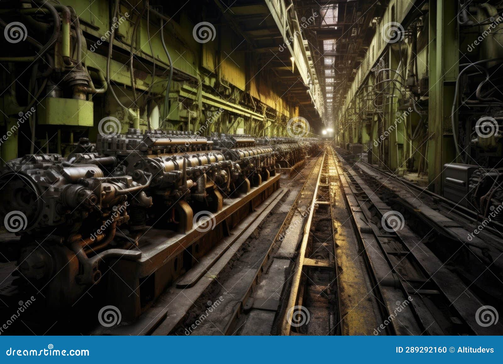 Car Engines on Assembly Line Conveyor Belt Stock Photo - Image of ...