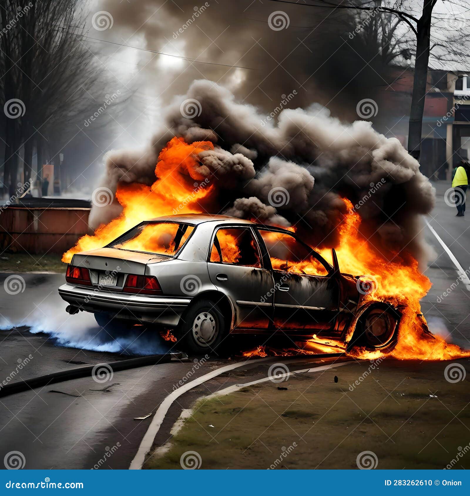 Escape From The Flames: Capybara Fleeing Forest Fire Stock Illustration ...