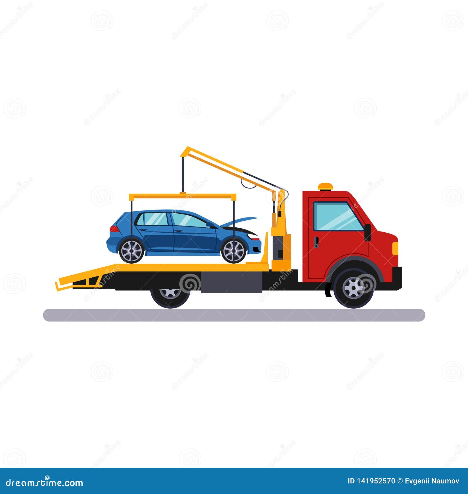 Evacuator Car. Vector Realistic Cars, Evacuators Illustration ...