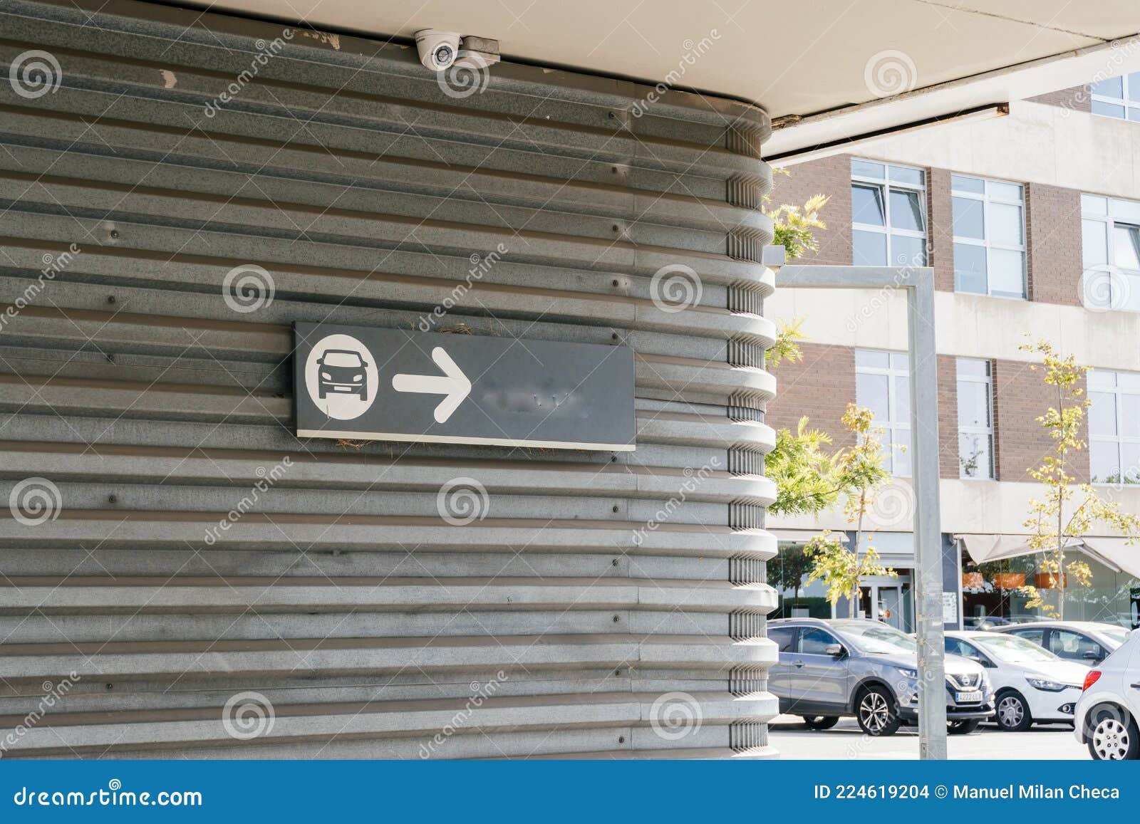 Car exit sign in garage editorial stock image. Image of transport ...