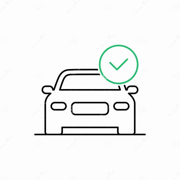 Car Check Mark Icon. Vector Illustration Stock Illustration ...