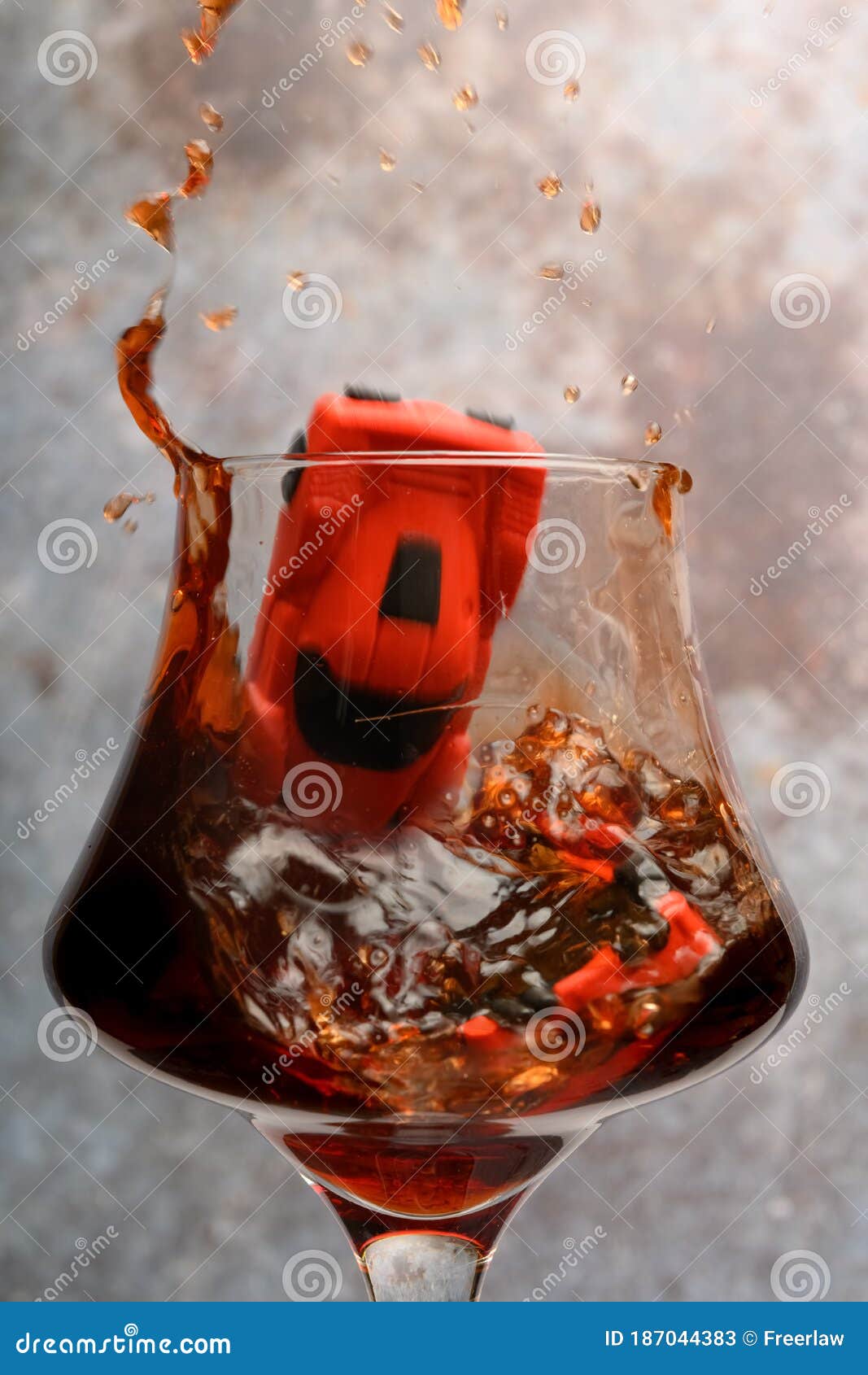 Car Falling To Wine Concept of Dangerous Drunk Driving Stock Image ...