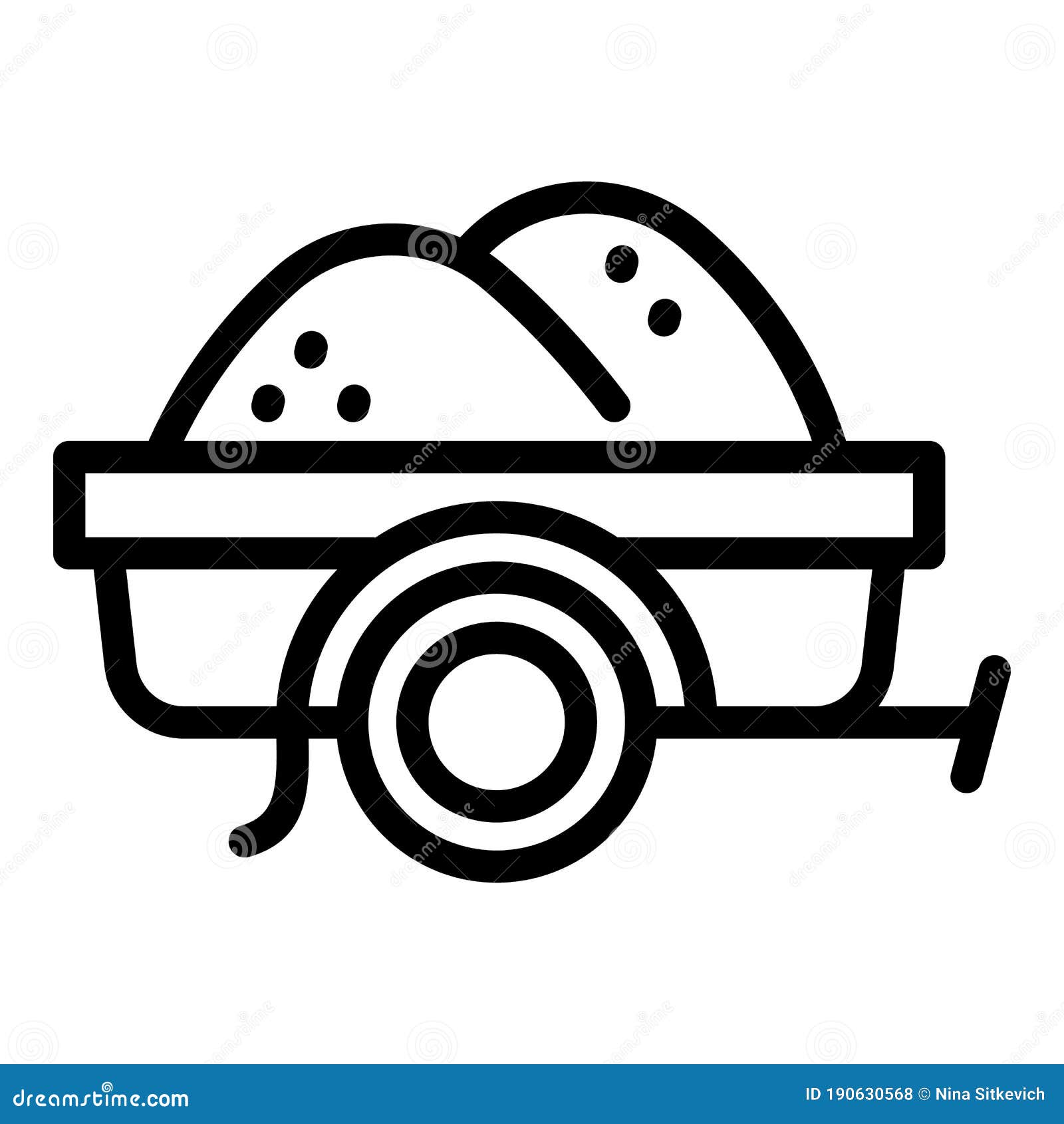 Farm Trailer With Wheat Package Harvest Agriculture Isometric Icon ...