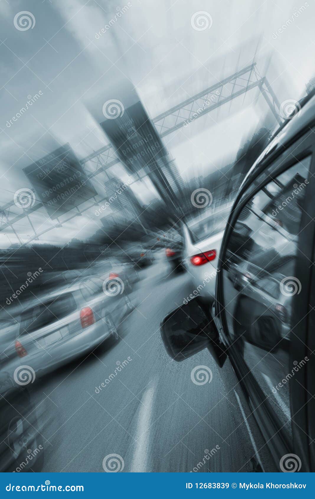 Car fast drive stock image. Image of blurred, move, perspective - 12683839