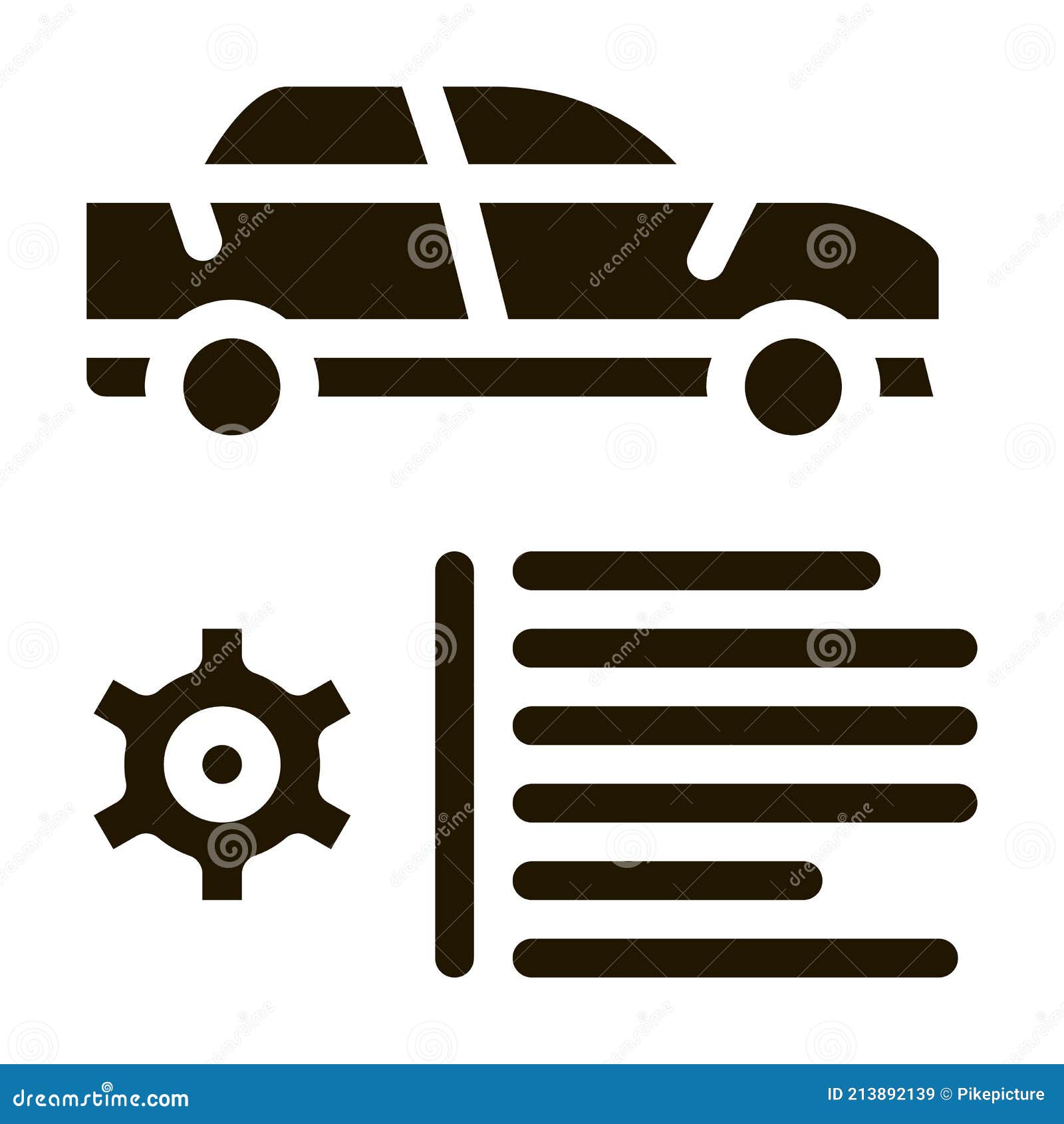 Car Feature Gear Icon Vector Glyph Illustration Stock Vector ...