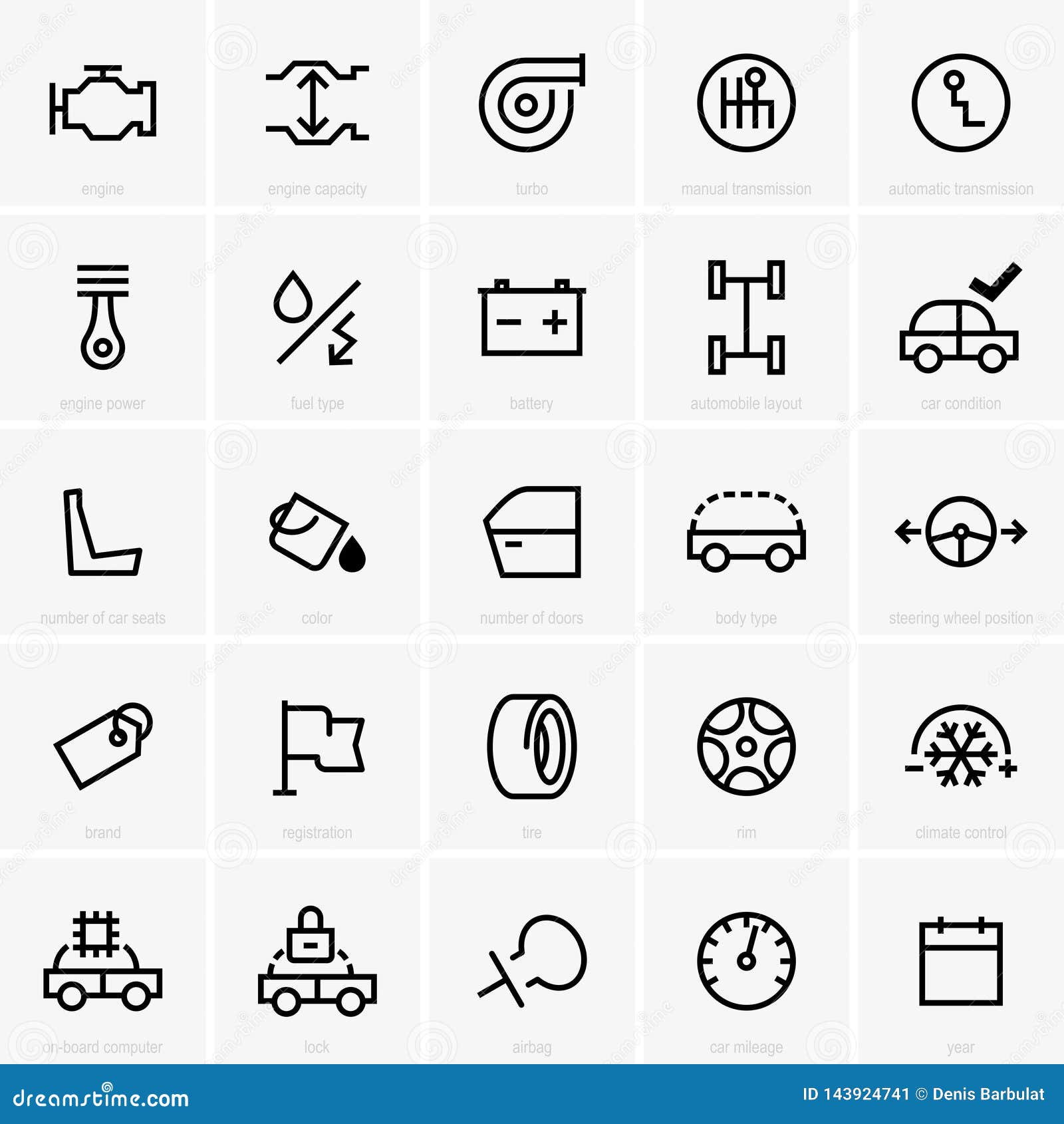 Car Features icon stock vector. Illustration of color - 143924741