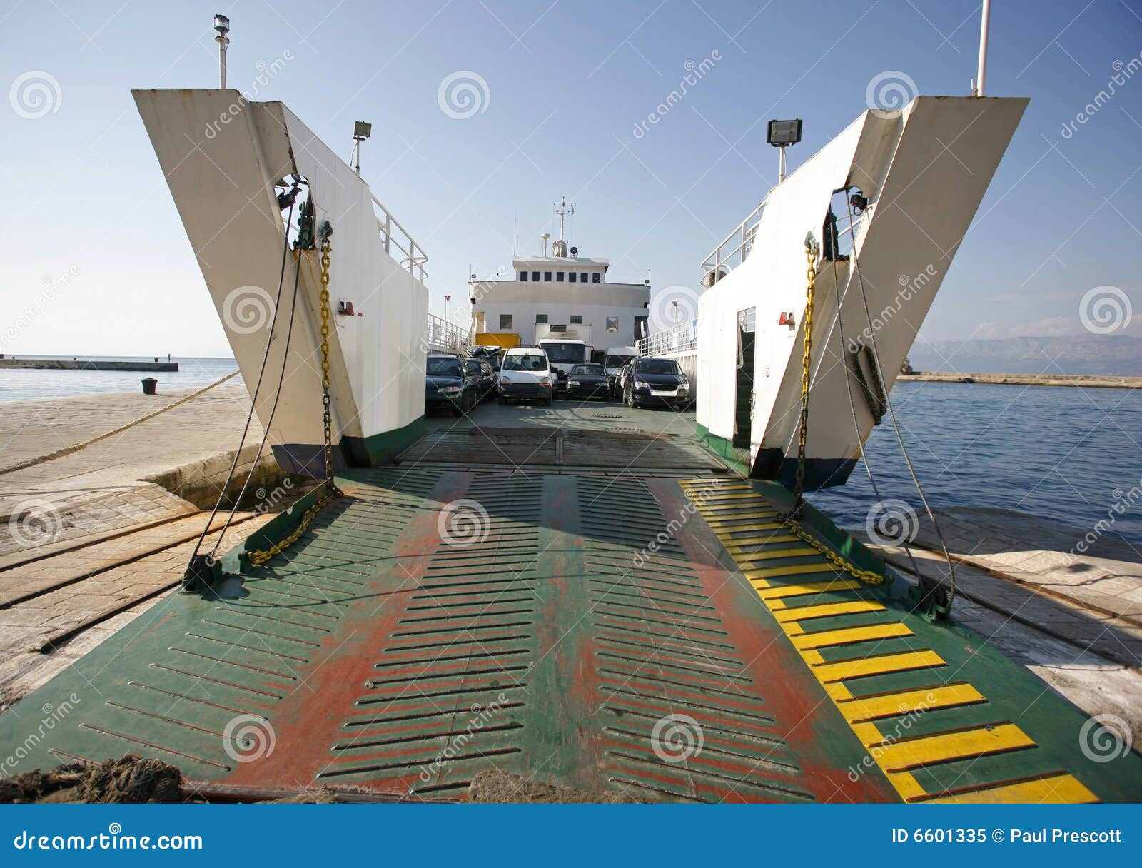 Car ferry boat in Croatia stock image. Image of steel - 6601335
