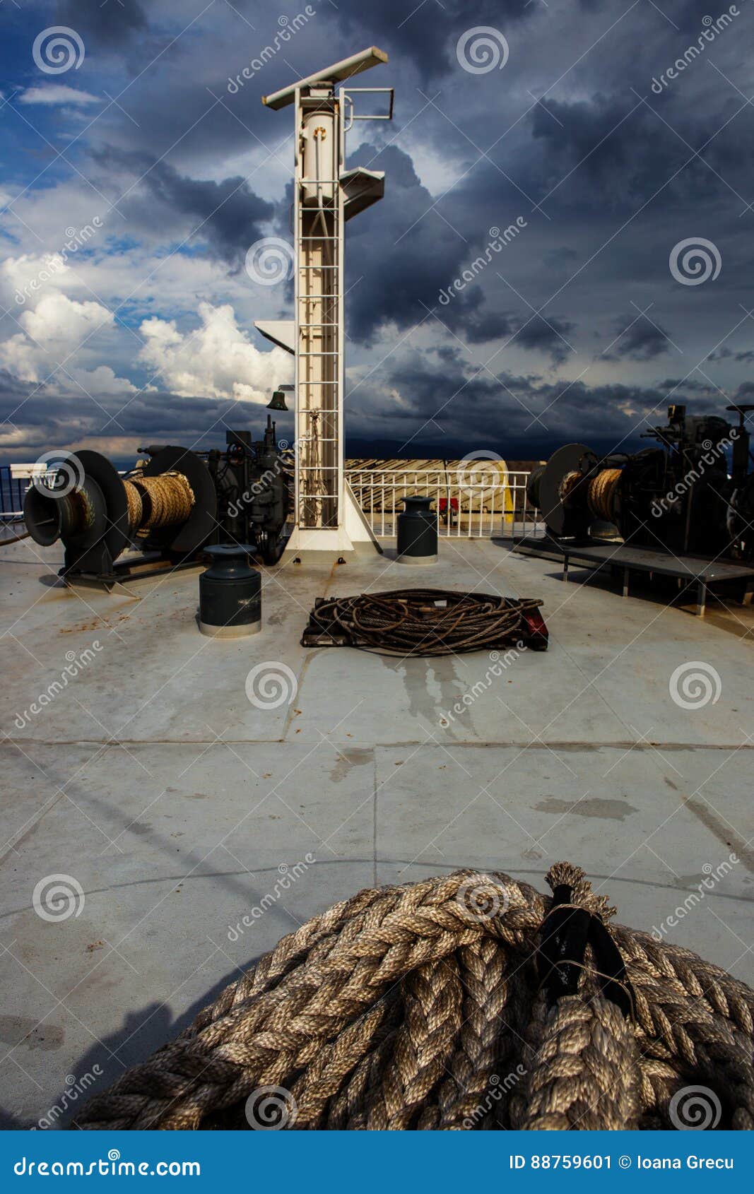Car ferry deck equipment stock image. Image of gathering - 88759601