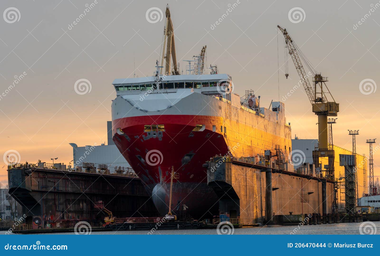 Car Ferry in Dry Dock during Renovation Stock Photo - Image of cargo ...