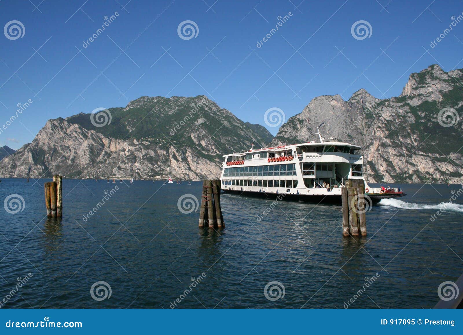 Car Ferry on Lake Garda, Italy. Stock Image - Image of beautiful, lake ...