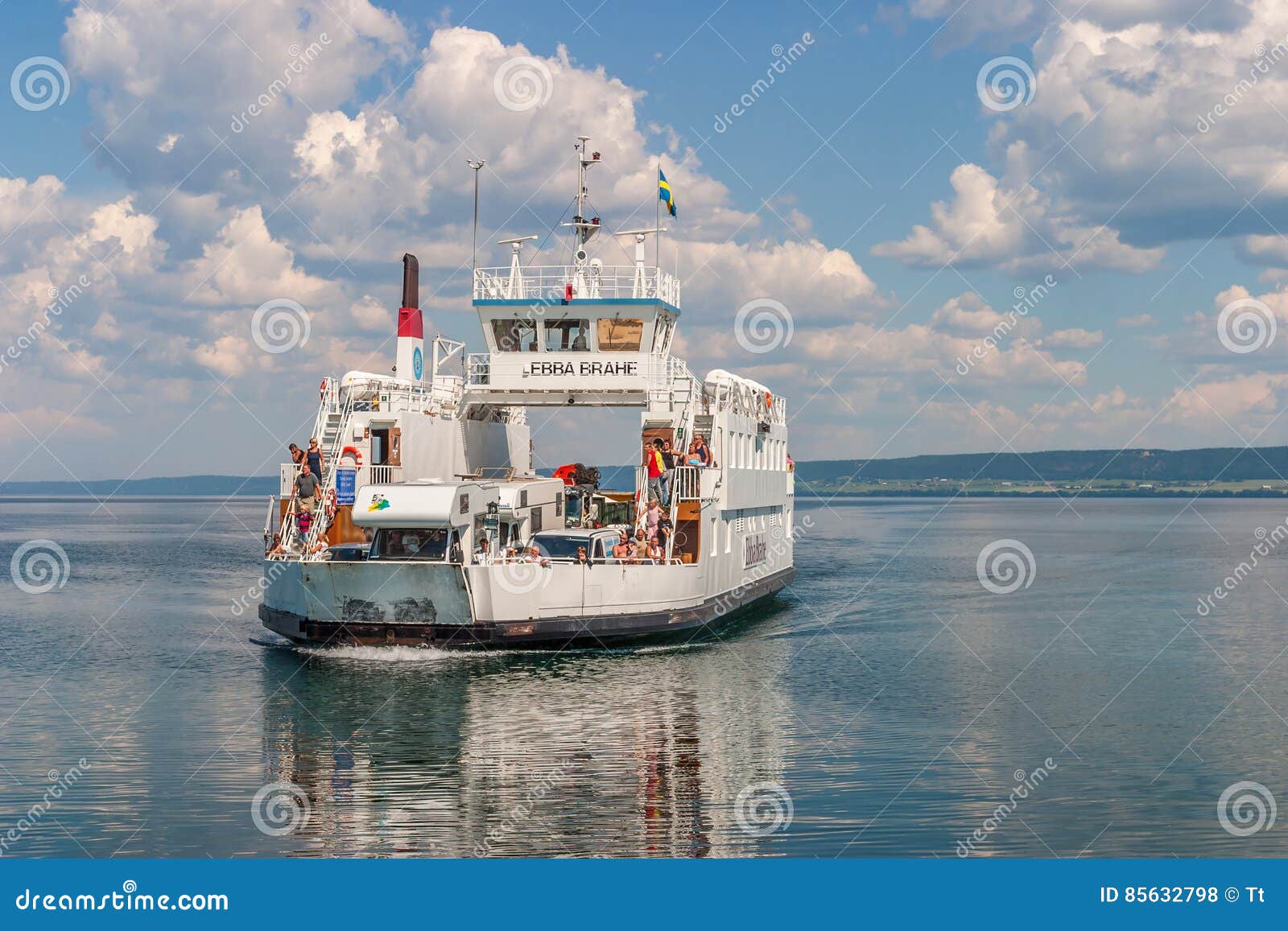 Ferry On The Way To Granna From Visingso In Sweden On Lake Vattern ...