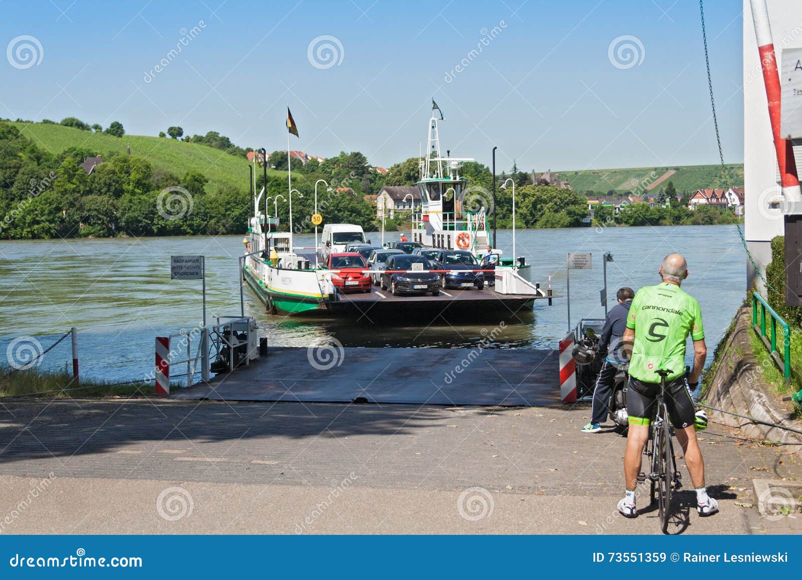Car Ferry Rhine River in Nierstein, Germany Editorial Stock Image ...