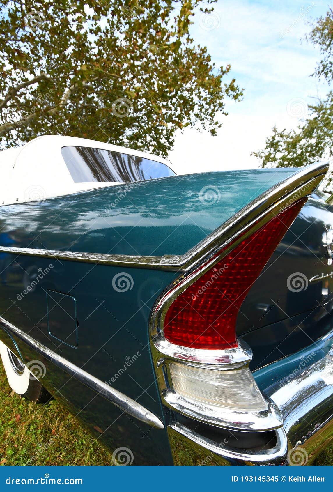 Extreme Closeup of a Classic Car Fin Stock Image - Image of style ...