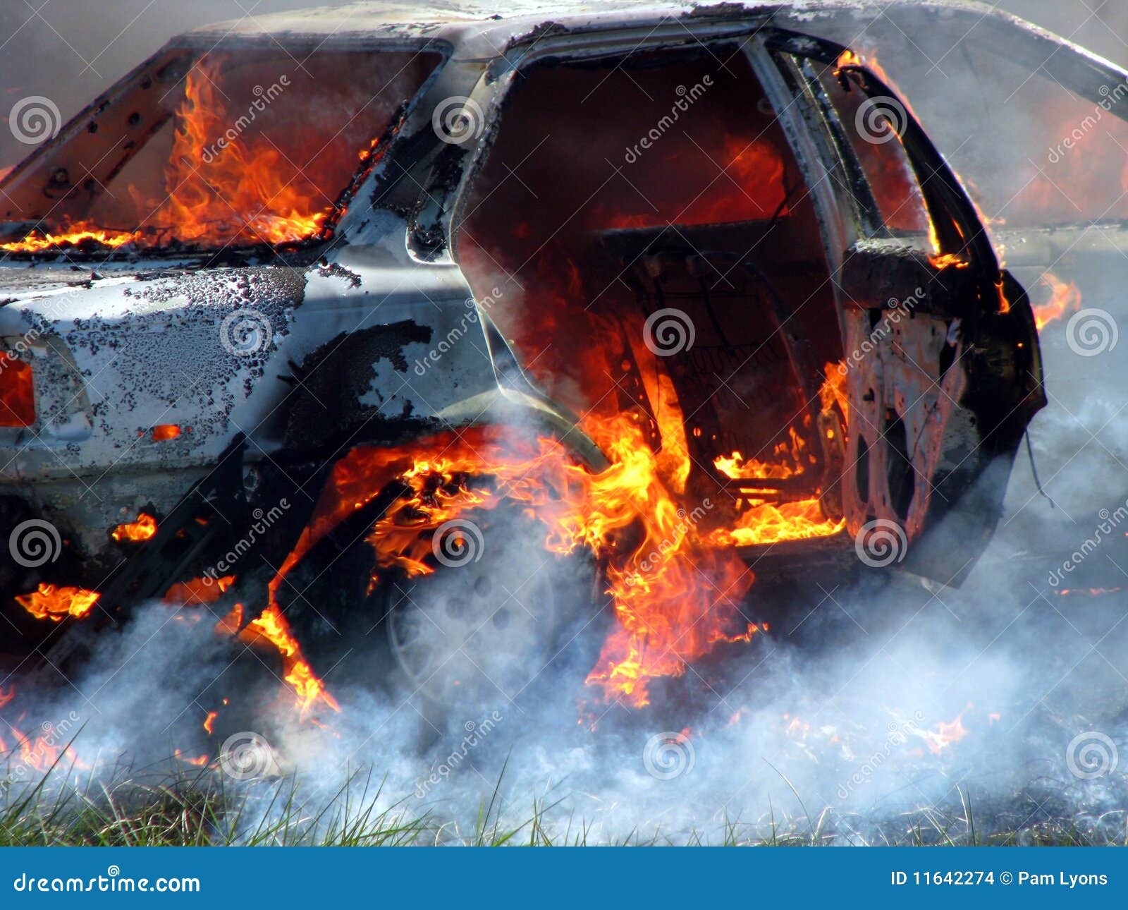 Car on Fire stock photo. Image of smoke, help, automobile - 11642274