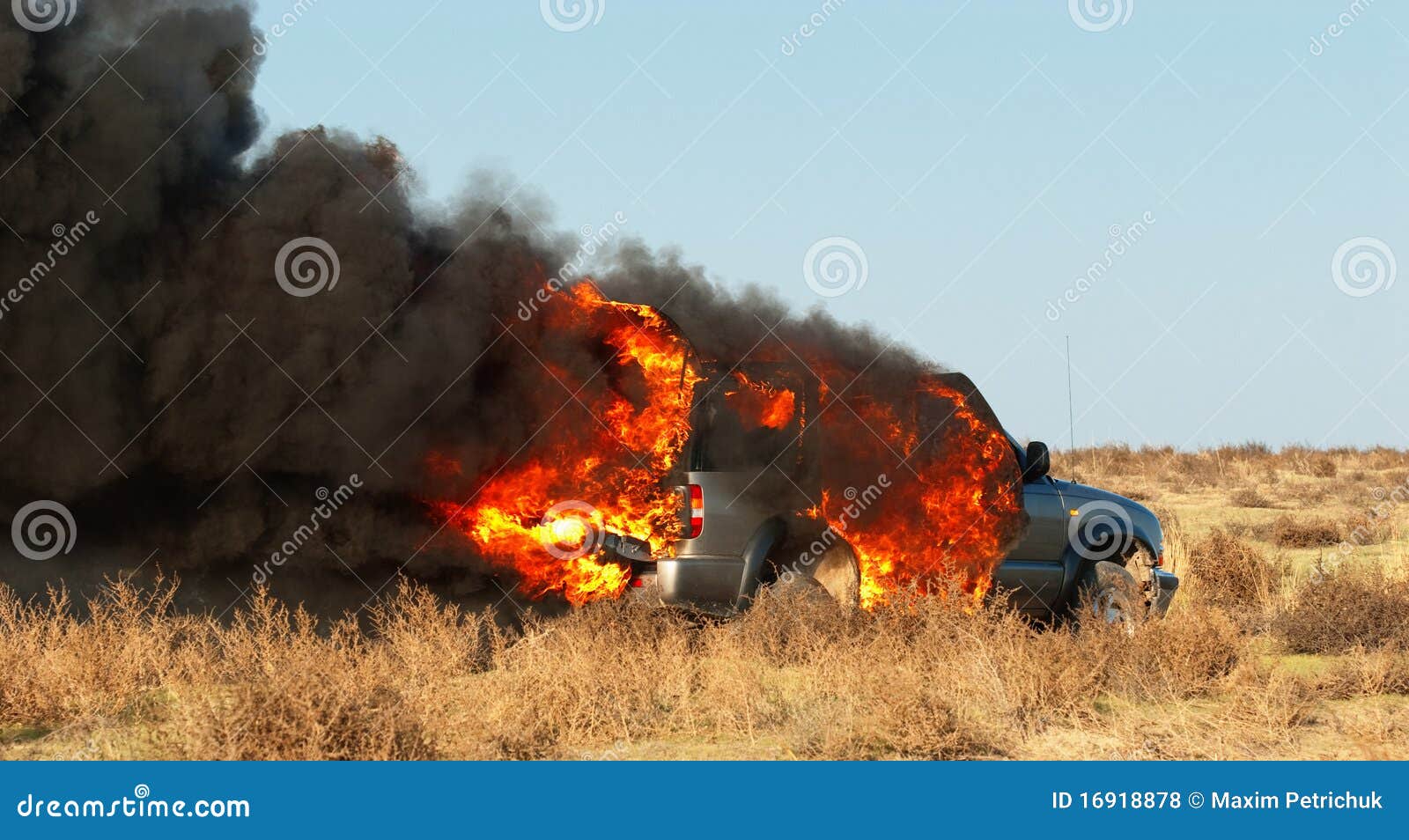 Car fire stock photo. Image of accident, flames, horror - 16918878
