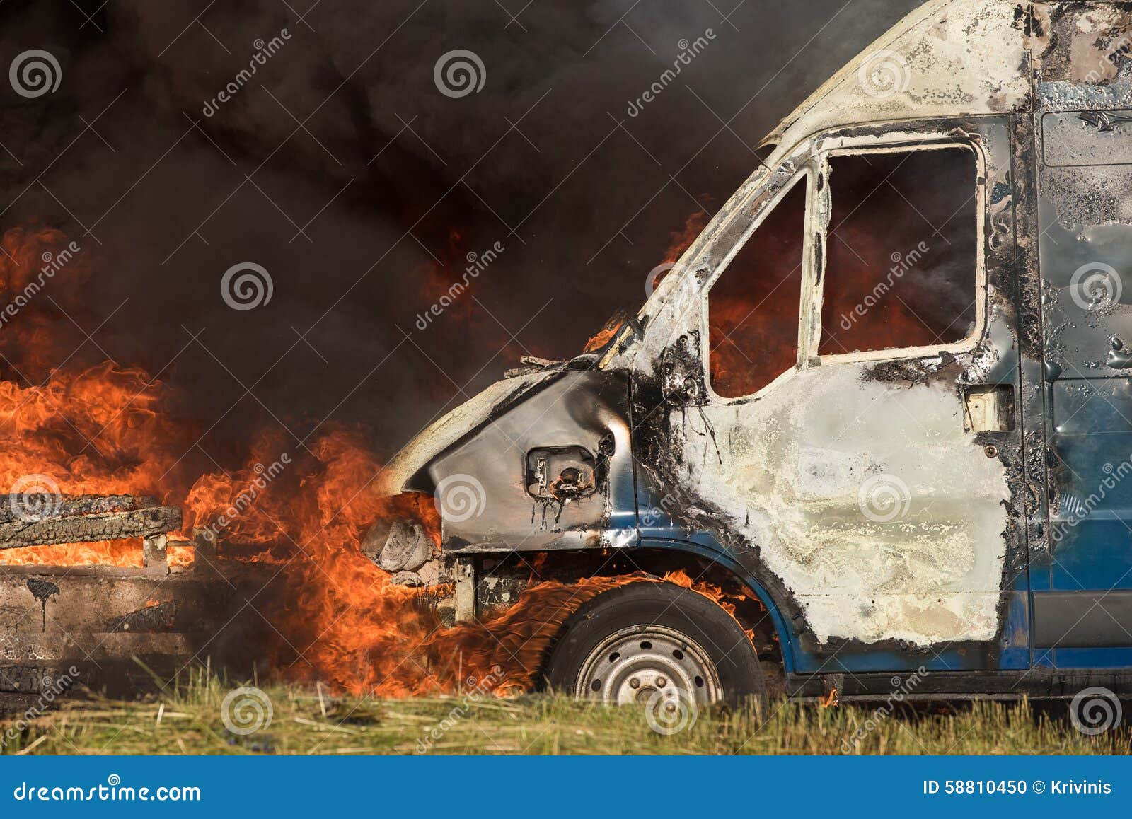 Car fire stock photo. Image of insurance, light, improvable - 58810450