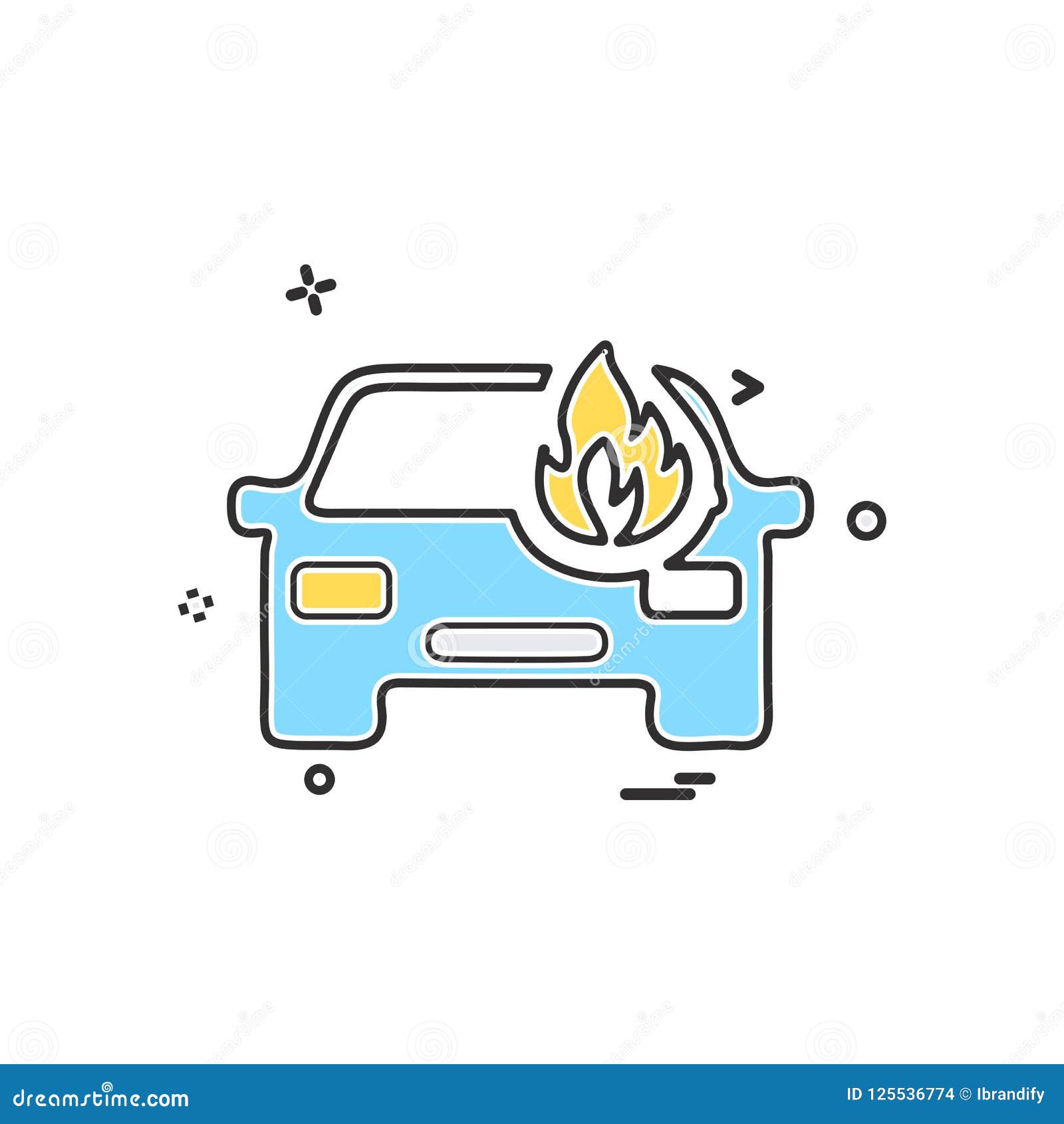 Car Fire Icon Design Vector Stock Vector - Illustration of black, wheel ...