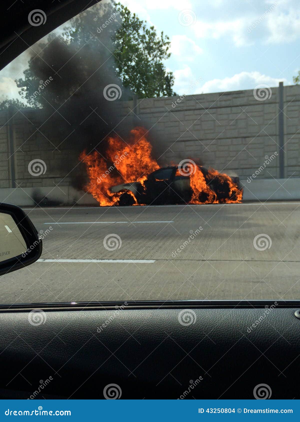 Car on fire stock photo. Image of fire, accident, flames - 43250804
