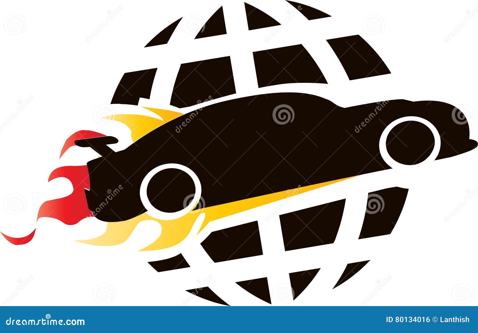 Car with fire logo concept stock vector. Illustration of kilometer ...