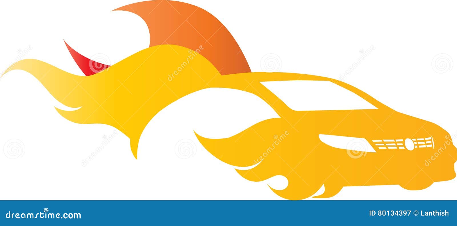 Car with fire logo concept stock vector. Illustration of logo - 80134397