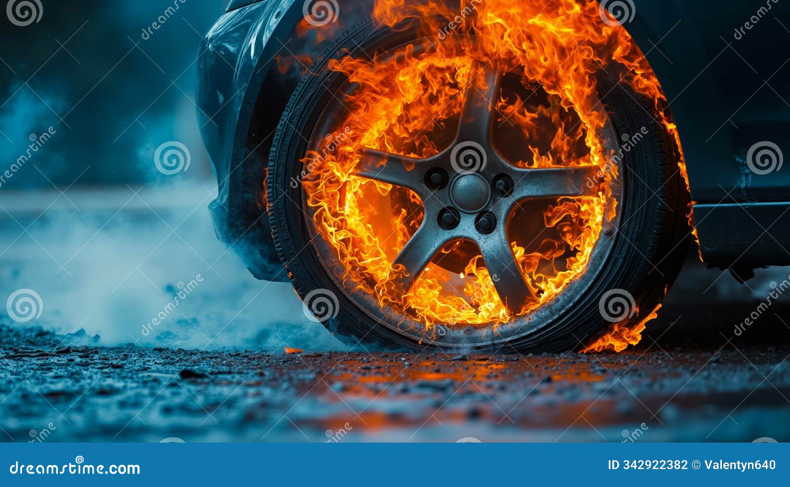 A Car on Fire with Smoke Coming Out of it Stock Photo - Image of ...