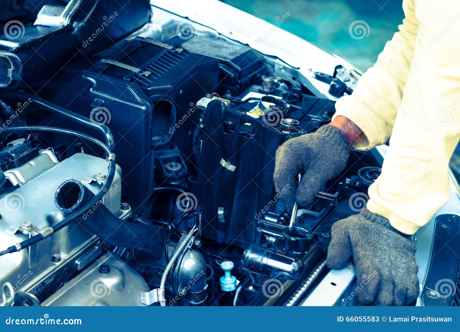 Car fixing in garage stock image. Image of mechanic, adult - 66055583
