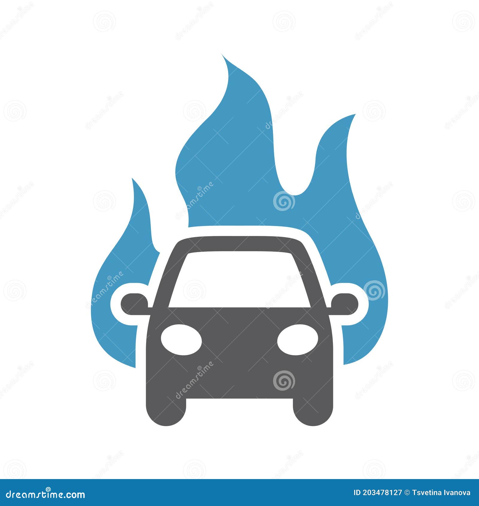 Car with Flame or Fire Vector Icon Stock Vector - Illustration of icon ...