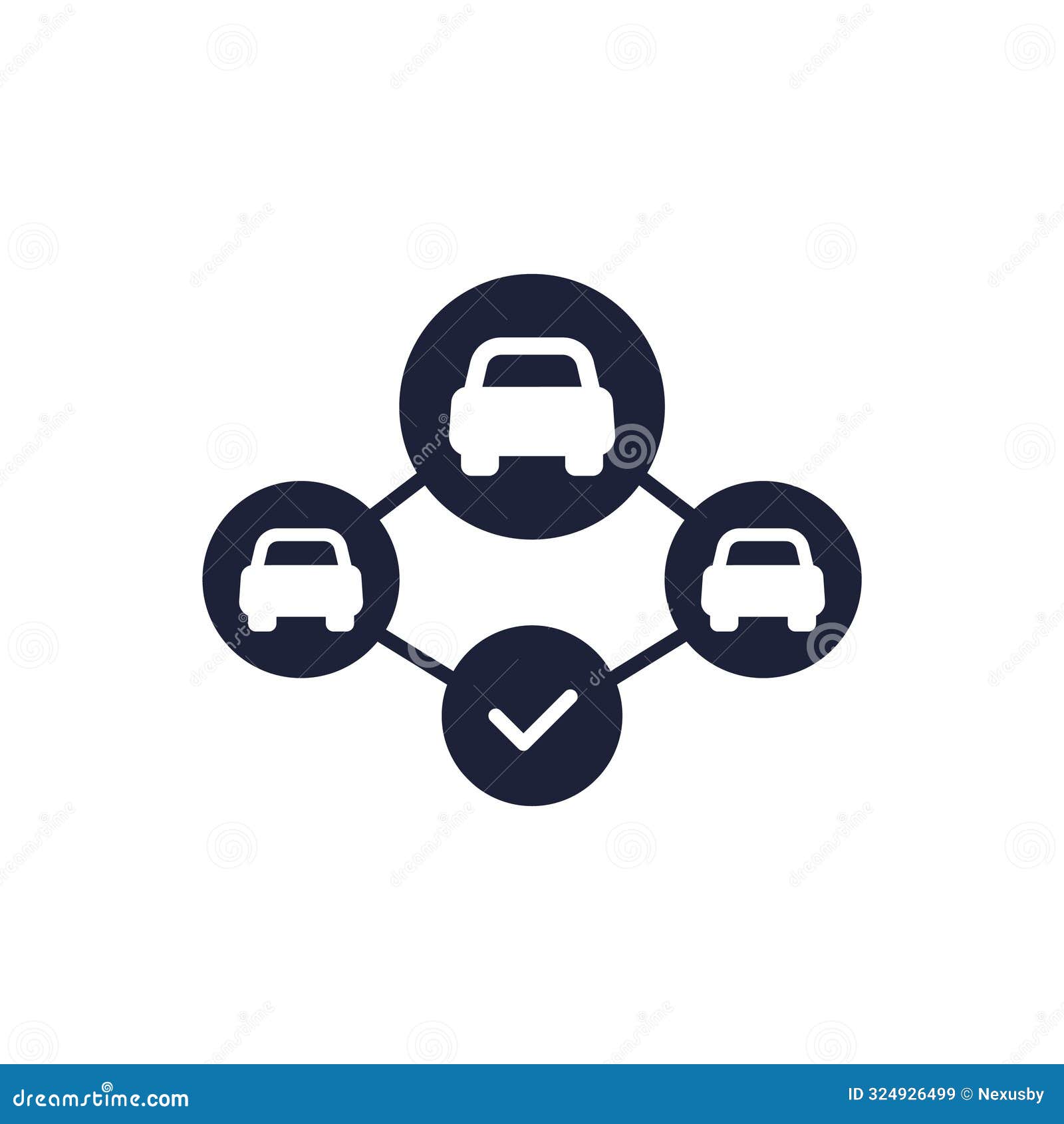 Car Fleet Icon, Grouping of Vehicles Vector Stock Illustration ...
