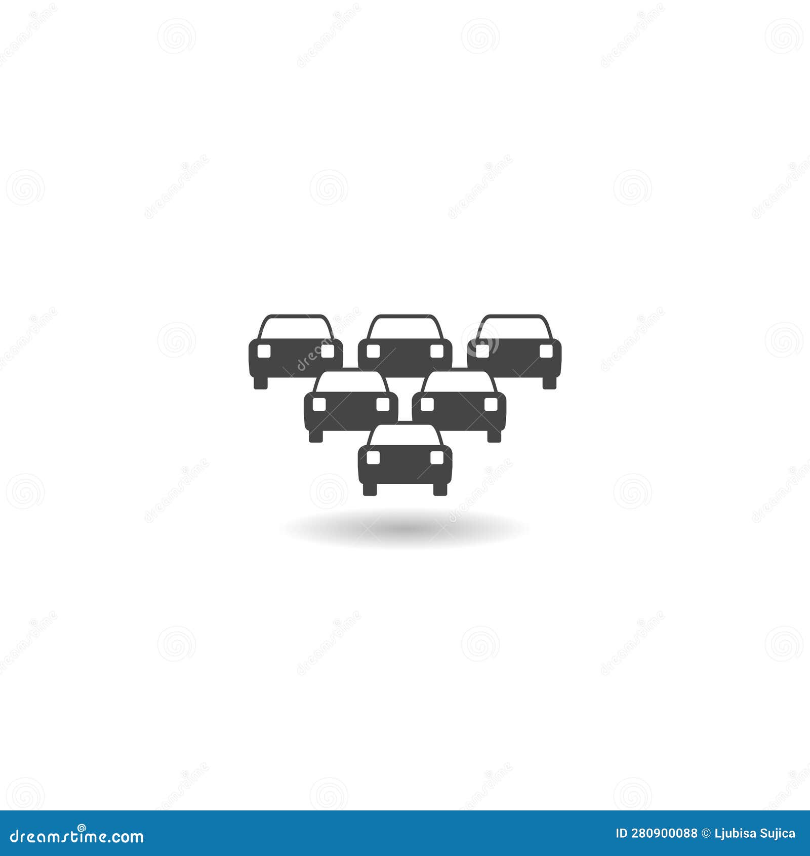 Car Fleet icon with shadow stock vector. Illustration of icon - 280900088