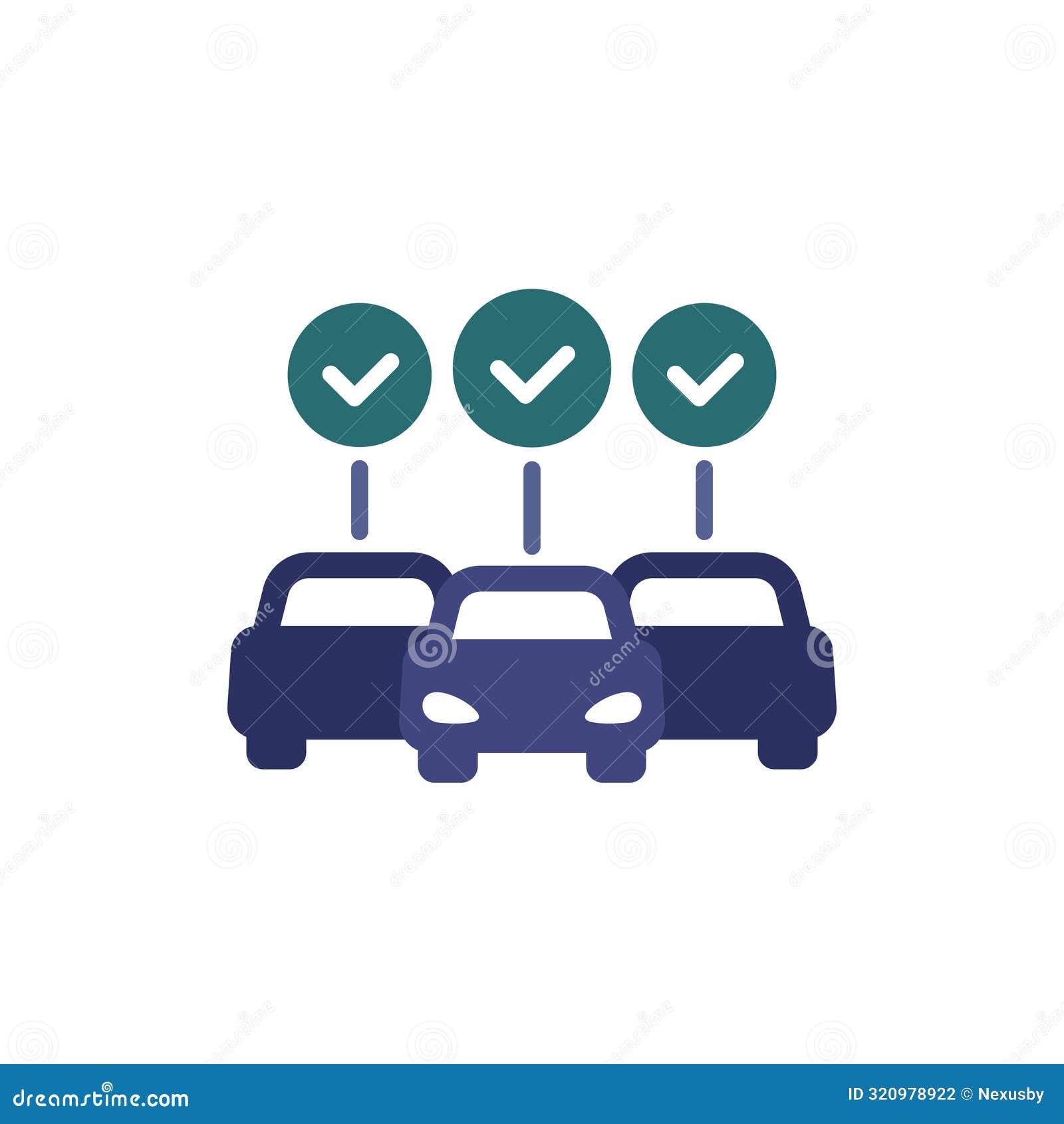 Car Fleet Icon on White, Flat Vector Stock Vector - Illustration of ...