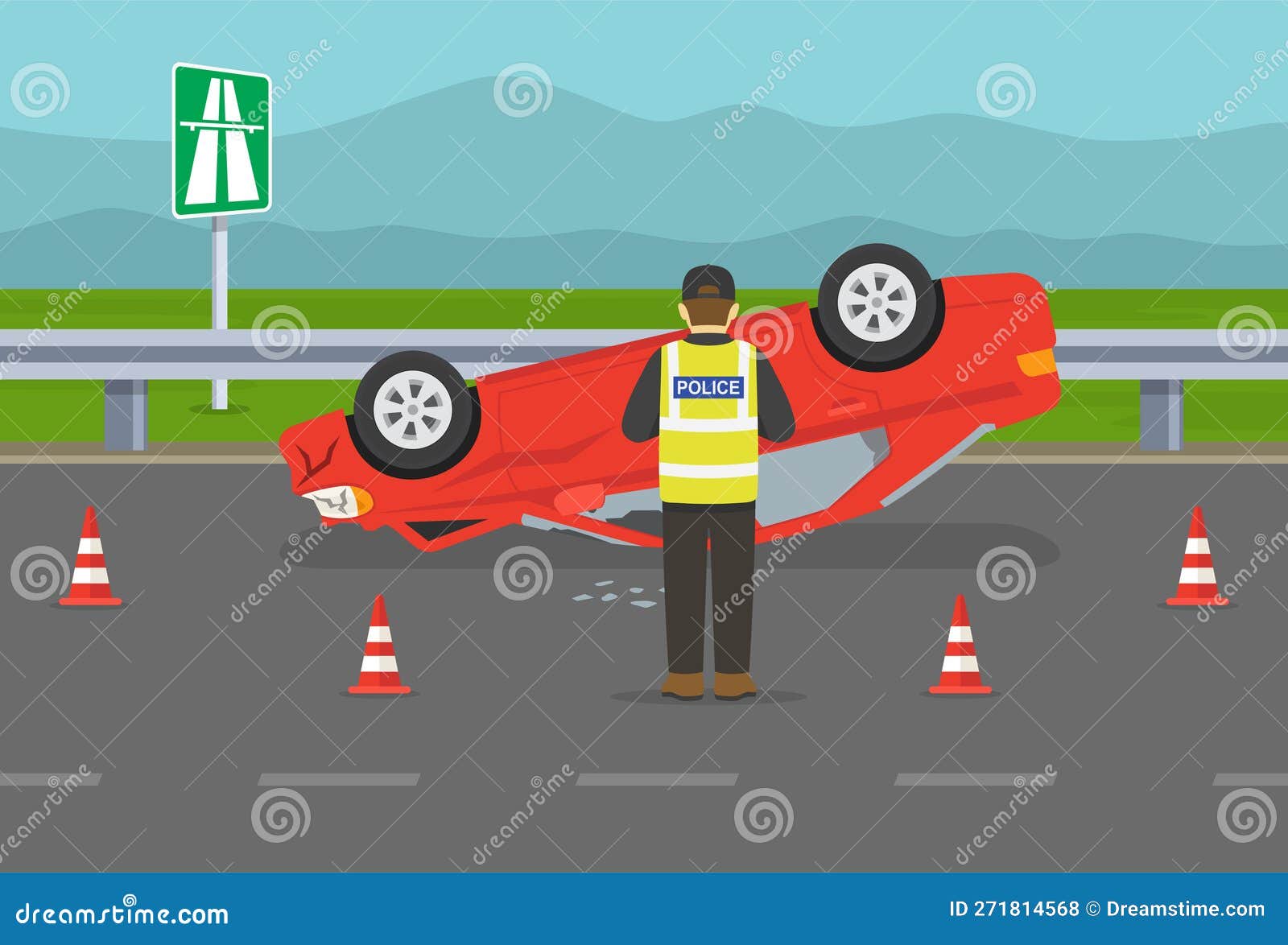 Car Flips Onto Roof After Colliding With Vehicle Upside Down Car Crash On Highway Police 0490