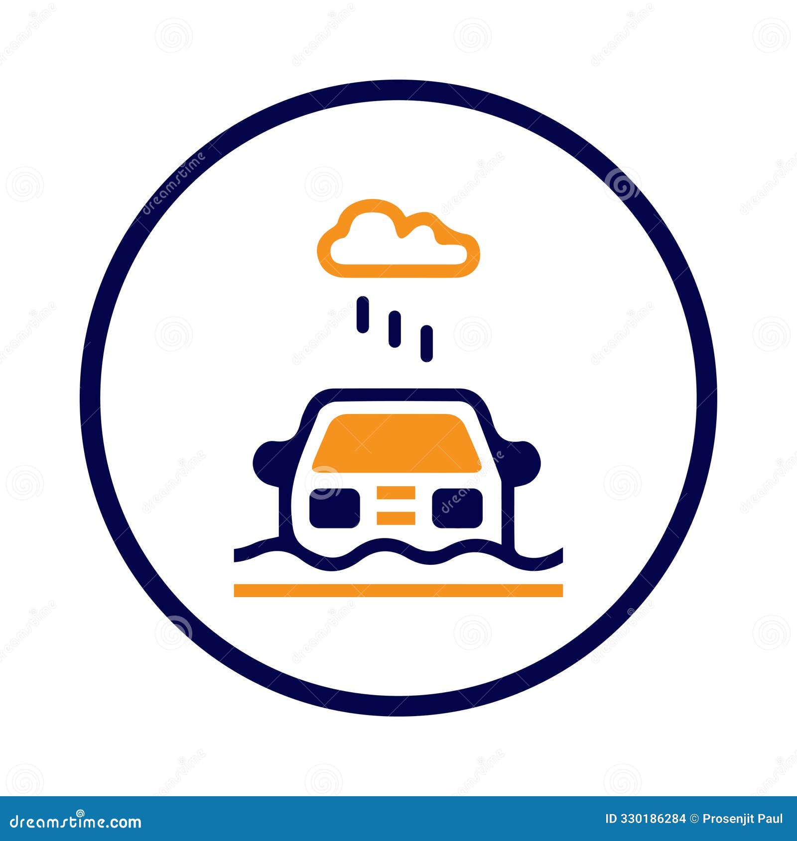 Car, Flood, Disaster, Icon, Cloud, Rain, Car Flood Disaster Icon Stock ...
