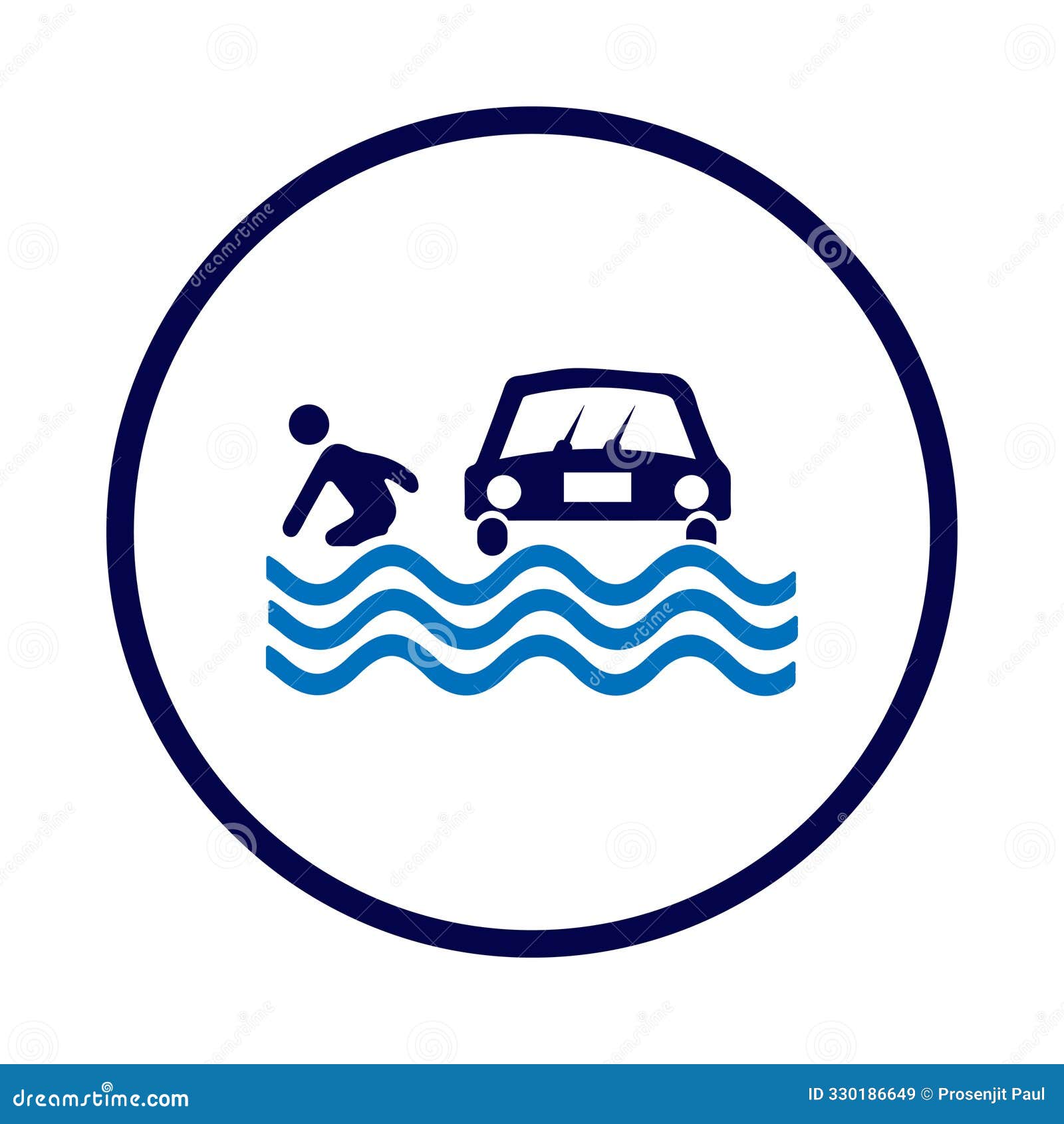 Car, Flood, Disaster, Icon, Cloud, Rain, Car Flood Disaster Icon Stock ...