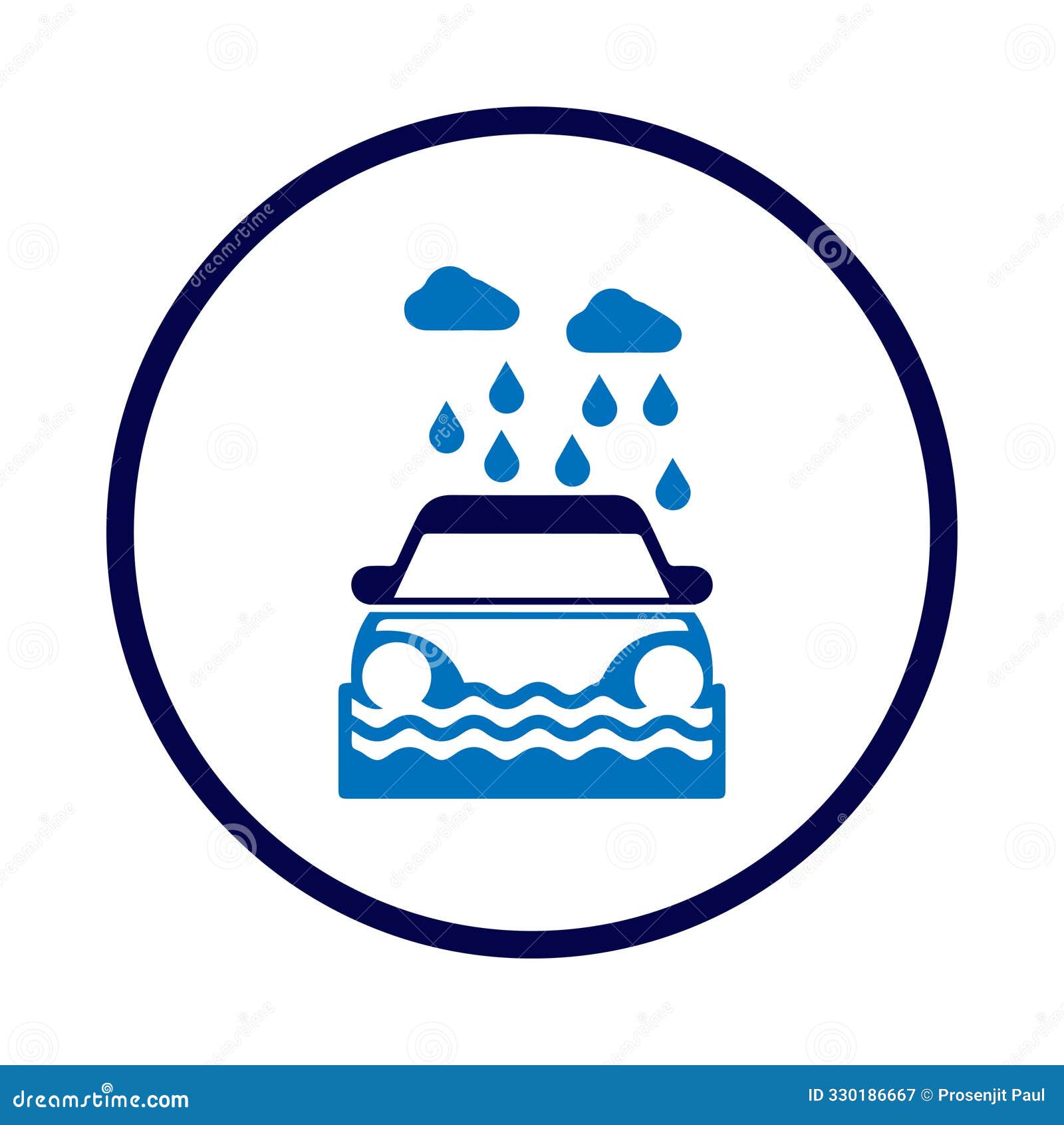 Car, Flood, Disaster, Icon, Cloud, Rain, Car Flood Disaster Icon Stock ...