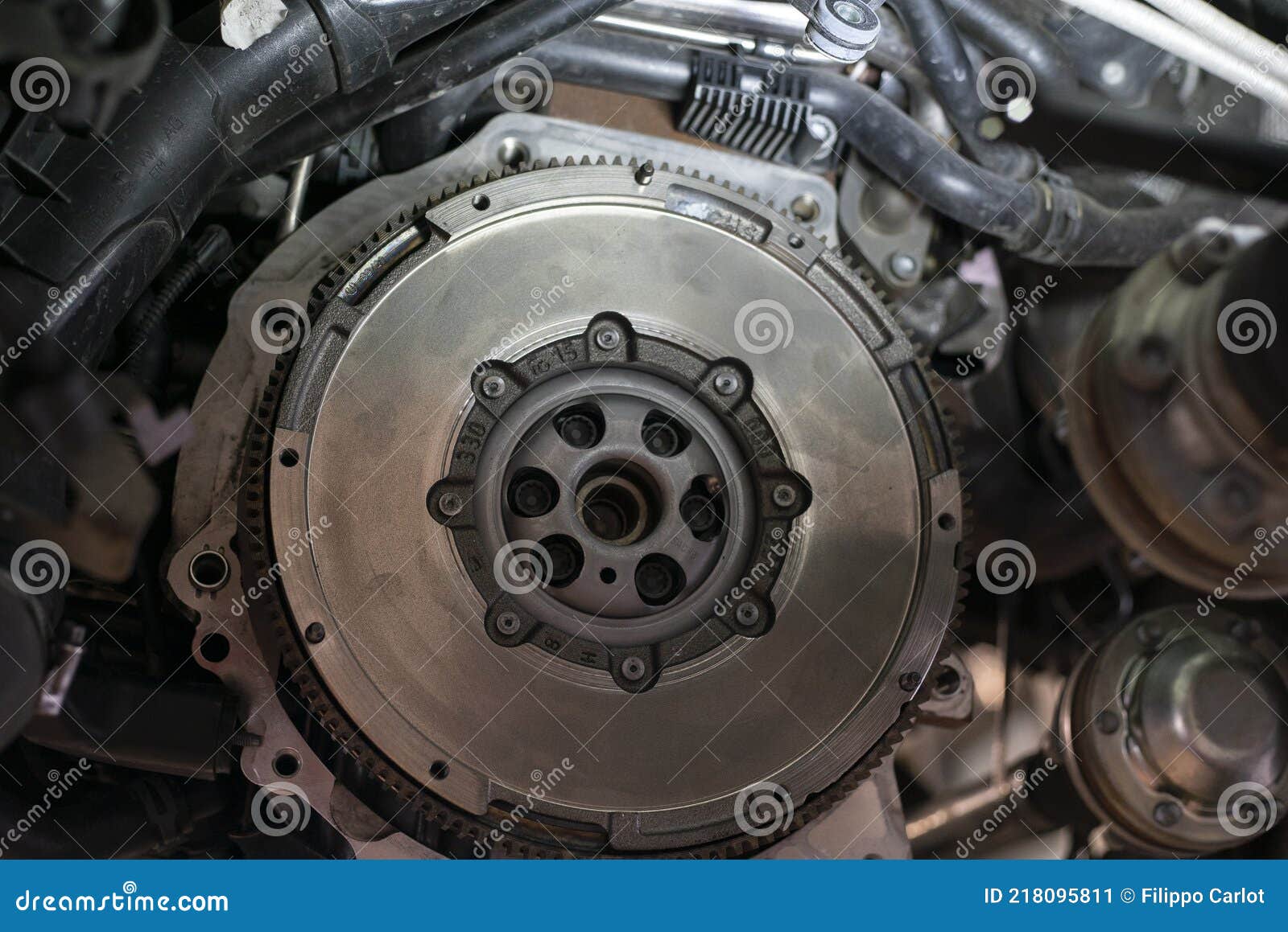 Car flywheel assembly 3 stock image. Image of auto, motor - 218095811